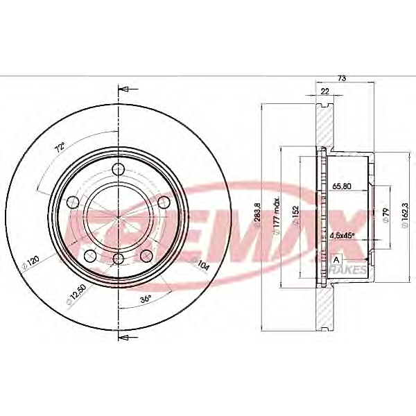 FREMAX BD4629 (34116764629) диск тормозной\ BMW (БМВ) 1 114d / I / 116 08 (Комплект 2 штуки)