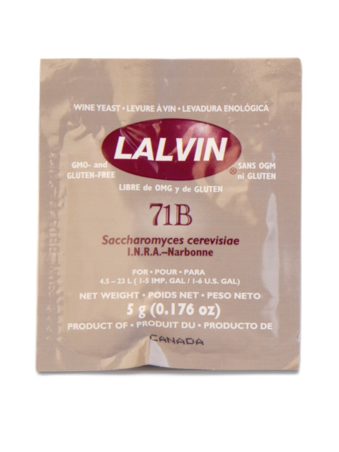 Дрожжи винные LALVIN ICV 71В-1122, для вина из ягод и фруктов, выращенных в своем саду, 5 гр