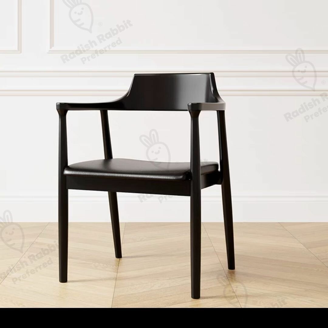 Стул Kennedy для кухни и гостиной, скандинавский, из массива гевеи, с кожаным сиденьем, для дома и переговоров