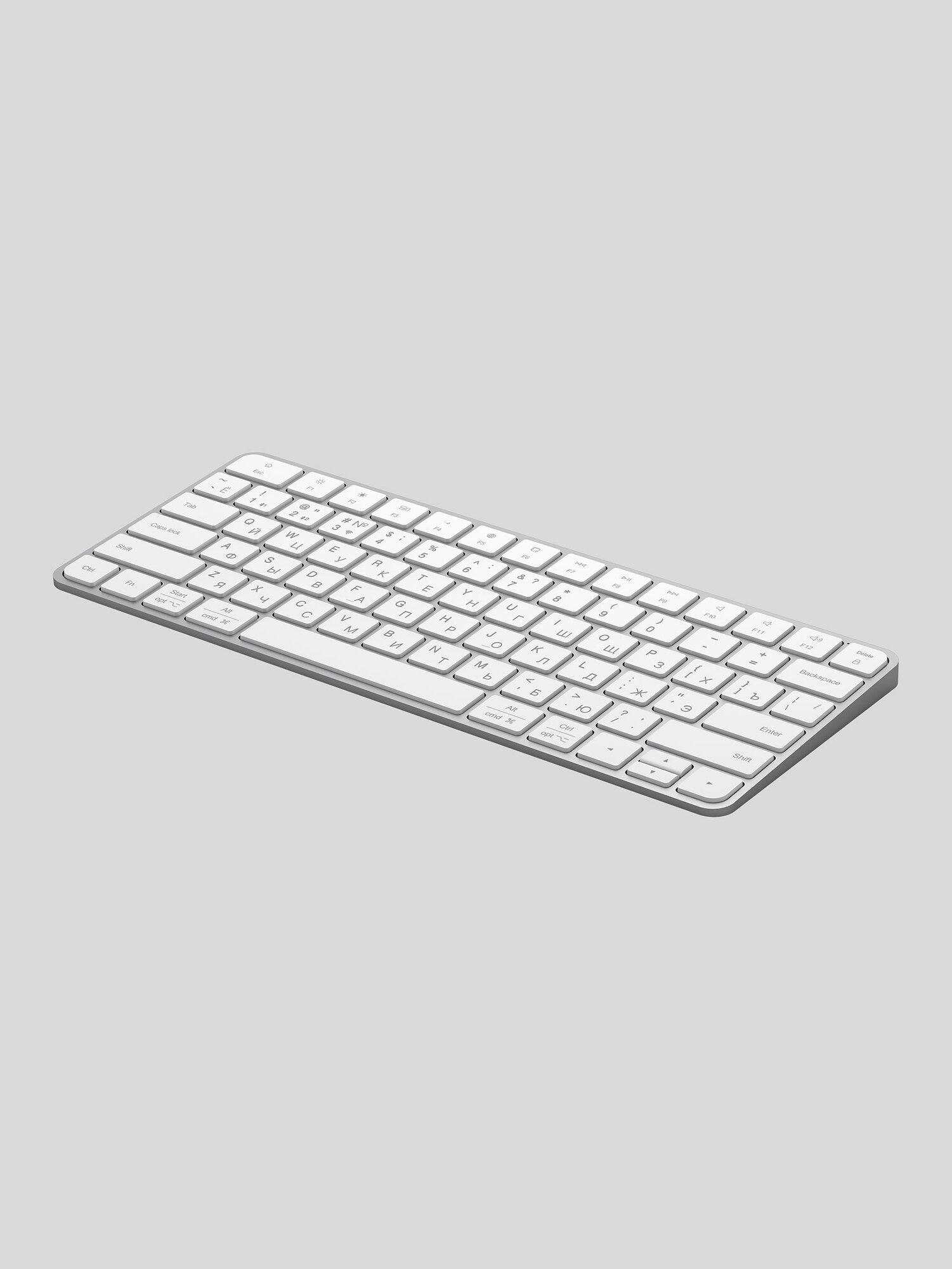 Клавиатура беспроводная Air Keyboard для ноутбука, компьютера MAC, Windows, 500 мАч, алюминий, белый, 71106, Deppa