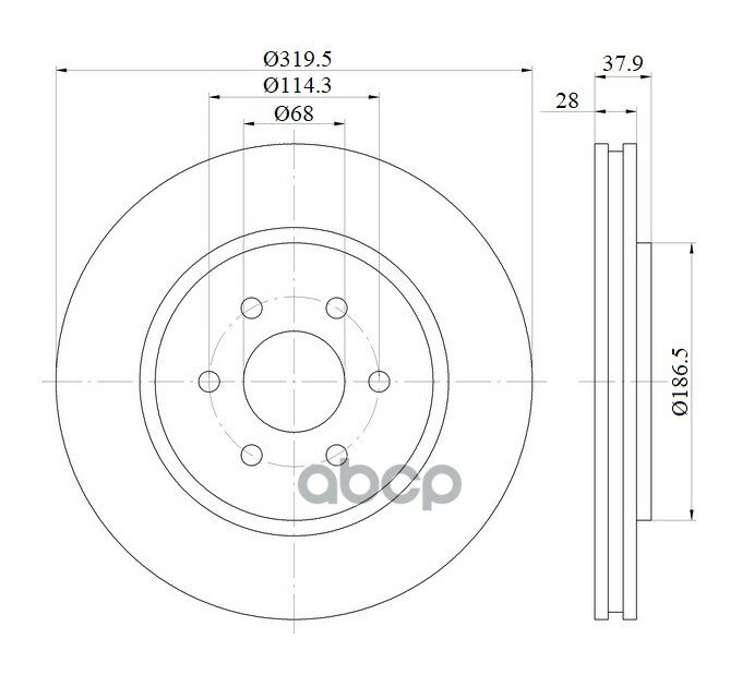 Диск тормозной перед. вентилируемый NISSAN Navara 2005->/Pathfinder 2005-2011 S&K арт. SKBD1043
