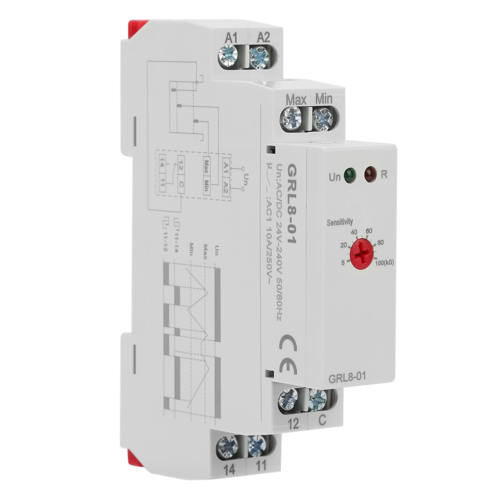 AC/DC 24V-240V Liquid Level Control Relay, 10A Relay Water Sensor GRL8-01, for Pool Well