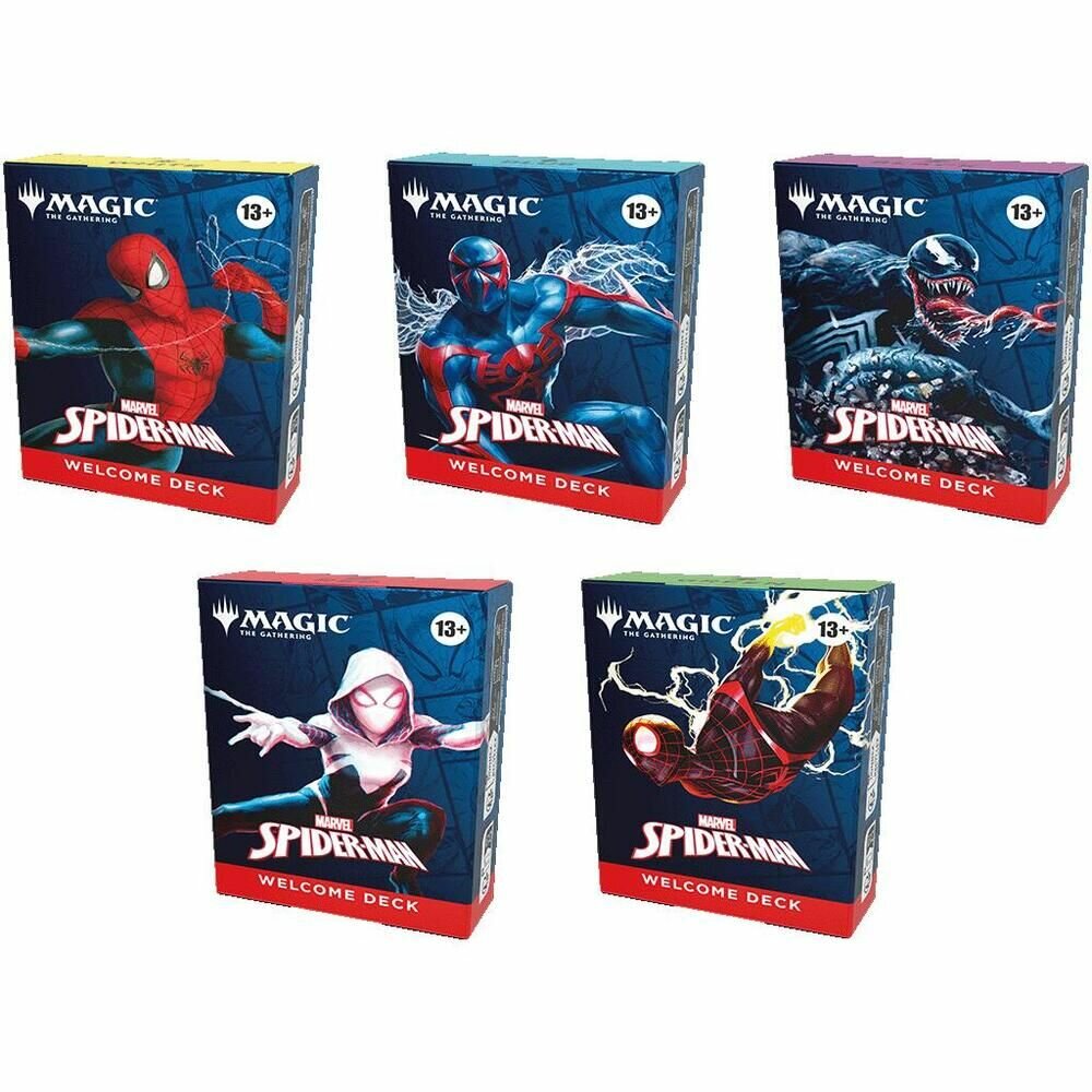 Настольные игры-Magic The Gathering Marvel's Spider-Man - Welcome Decks Set of 5