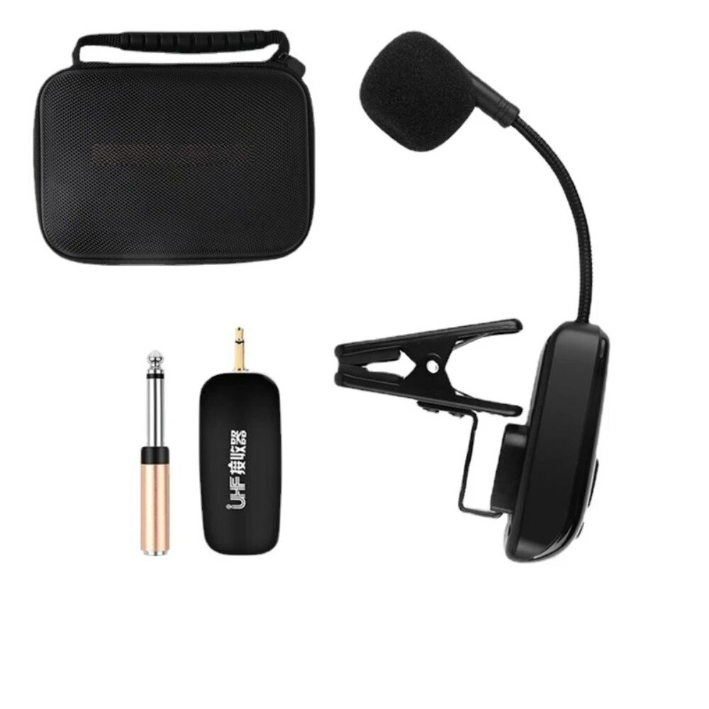 Беспроводной саксофон UHF, микрофонная система с зажимом, музыкальный инструмент, беспроводной приемник, передатчик для саксофона, трубы
