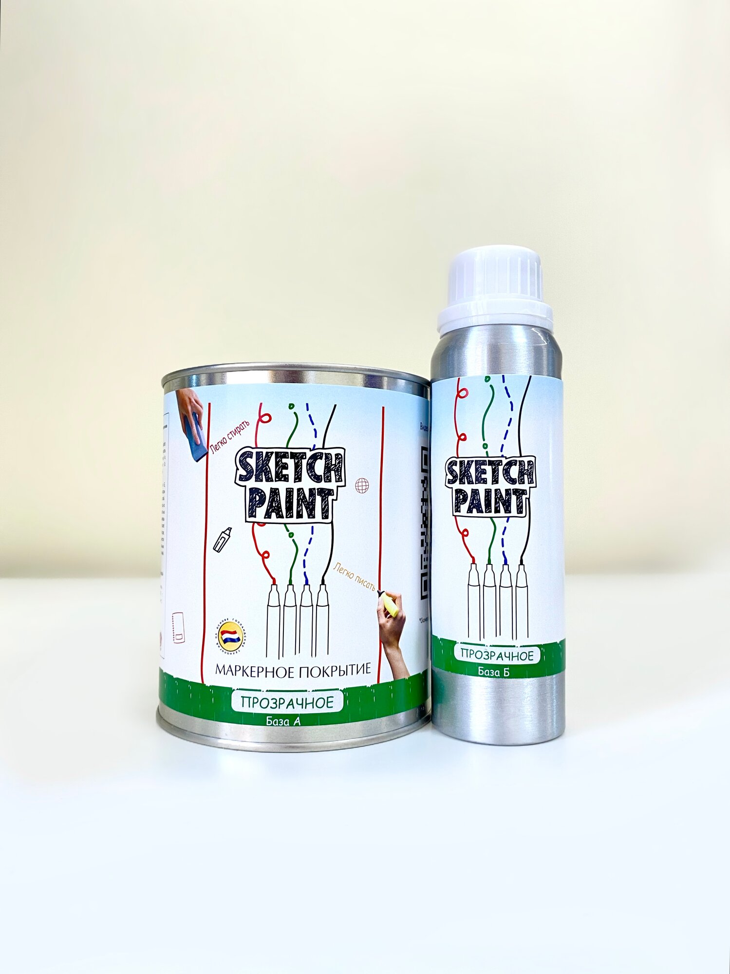 Маркерная краска SketchPaint. Цвет прозрачный глянец. Объем 1 л. 6 кв. м