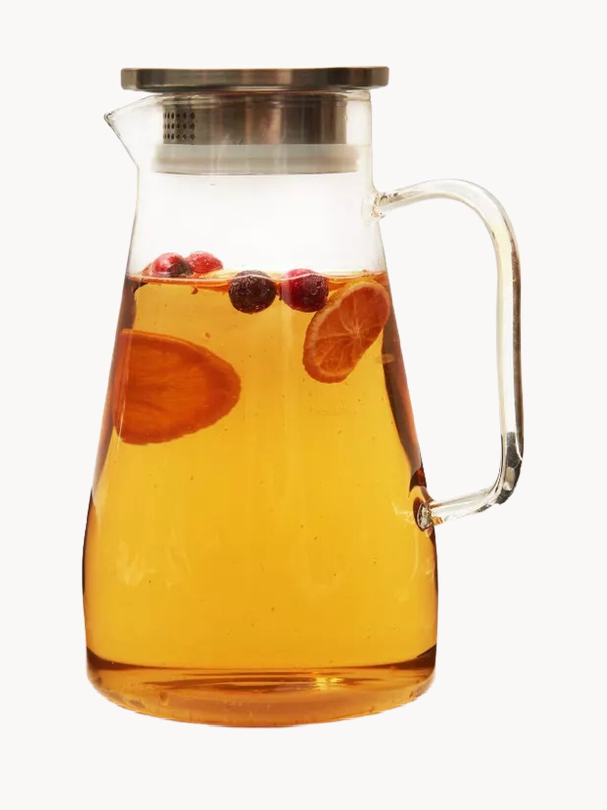 Кувшин из жаропрочного стекла с крышкой фильтром для морса компота воды чая 1400 мл