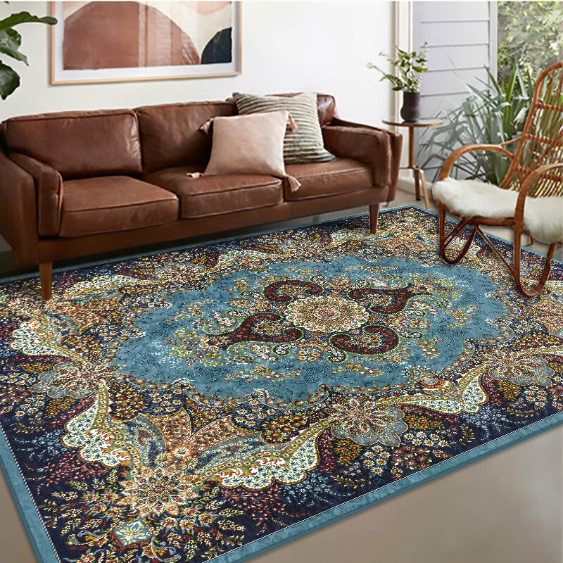 2025 Новый персидский стиль, модный и уникальный золотой бархатный ковер для гостиной.200*300cm