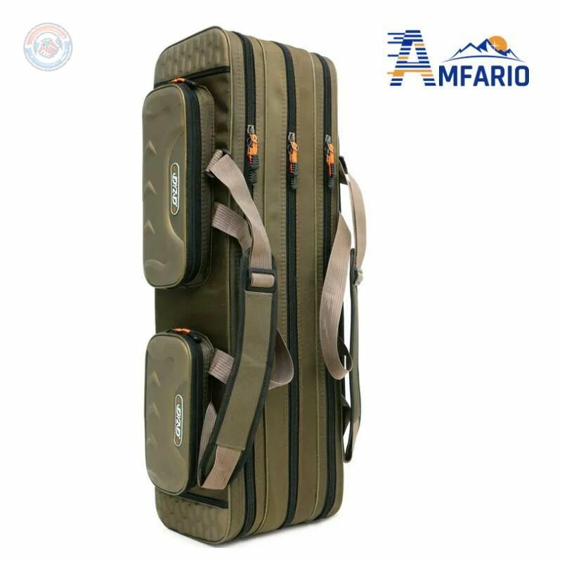 Удобный чехол для удочек и спиннингов 130 см с тремя секциями, водостойкая сумка для рыбалки и хранения снастей, транспортировочный кейс для рыбака