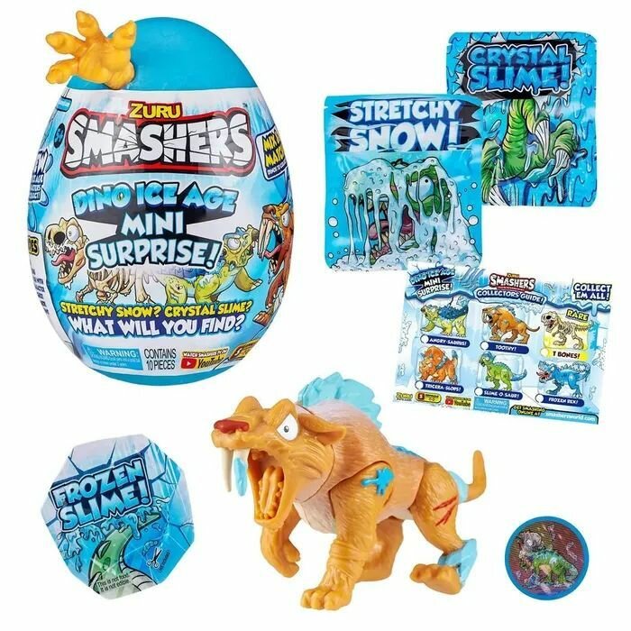 Модель саблезубого тигра из ледникового периода, SMASHERS Ice Age MINI Sabertooth Tiger Playset -CA
