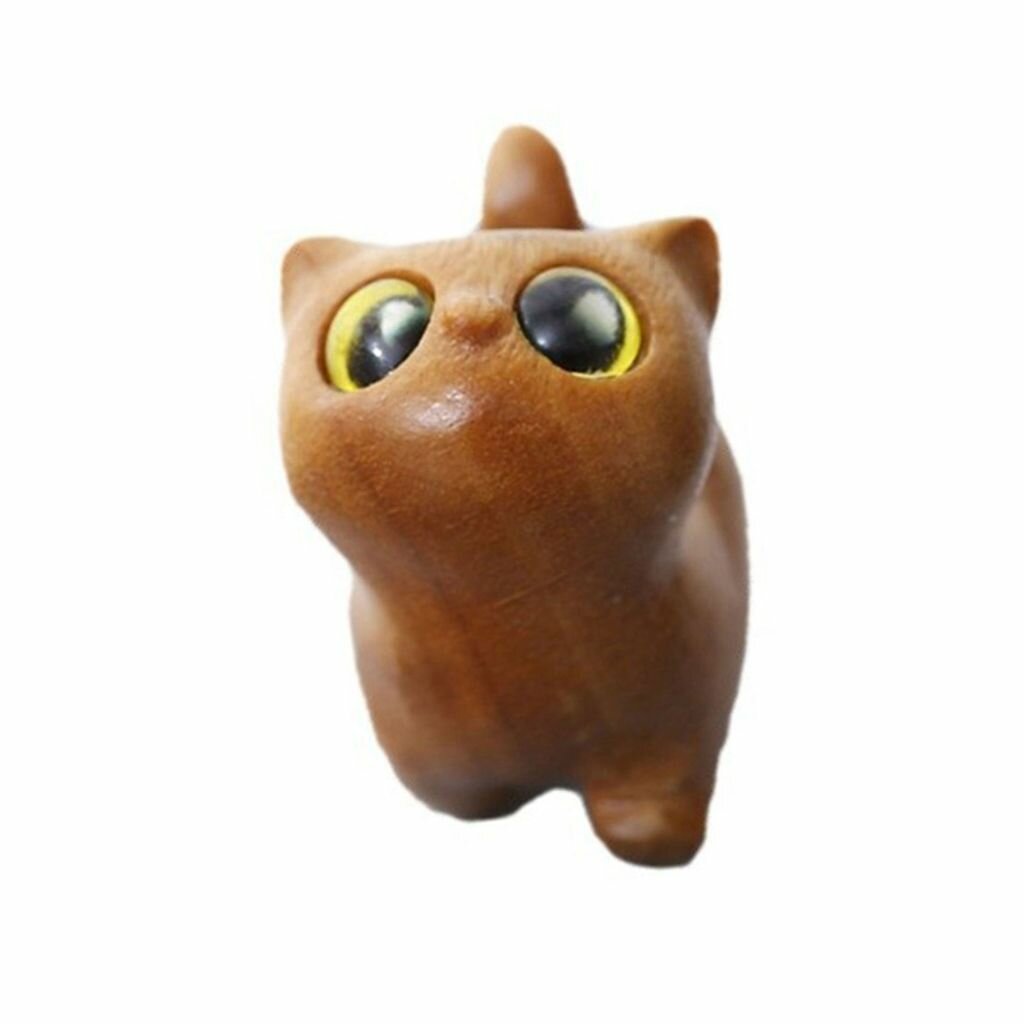 Художественная деревянная статуэтка Кошки в миниатюре для настольного котенка, улучшающая стили интерьера