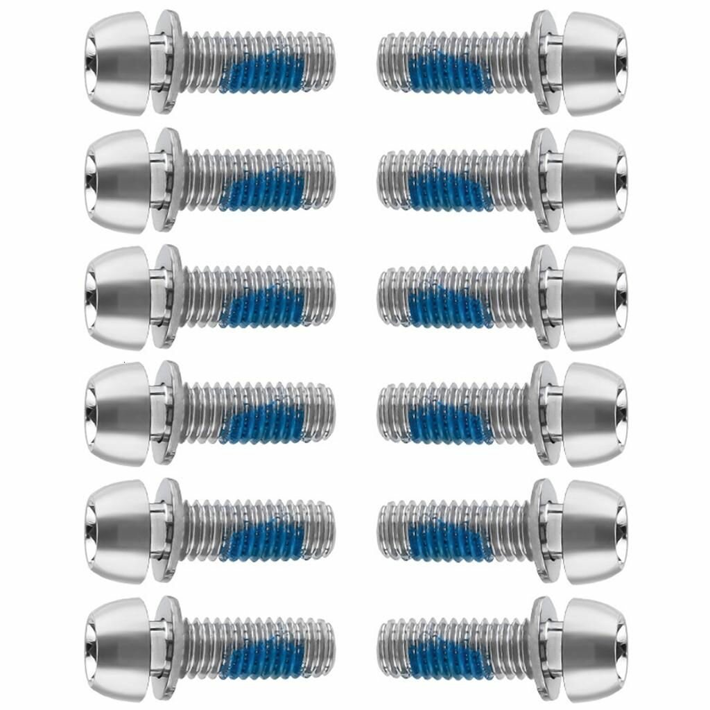12 шт. Болты для тормозных суппортов велосипеда, винты для руля, болты для крепления шатуна, легко устанавливаются, Серебро