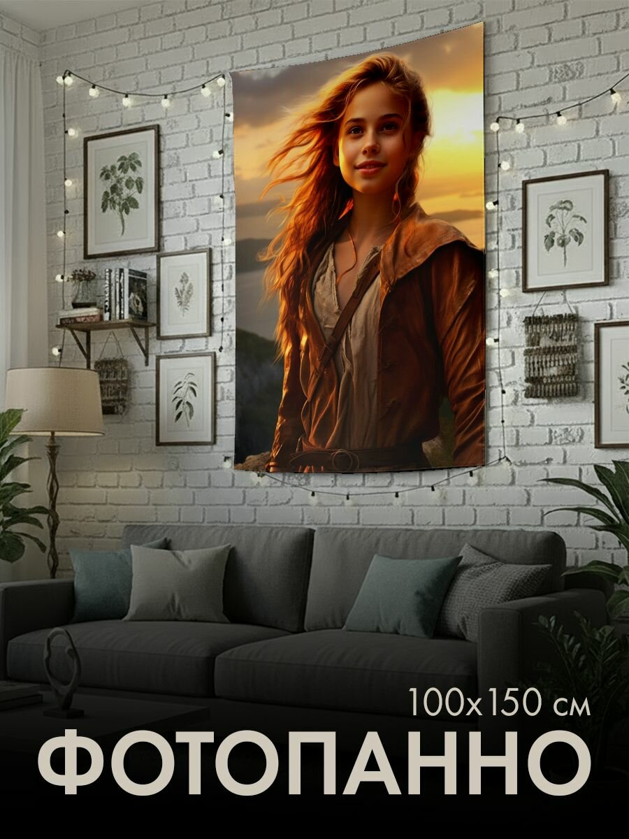 Панно тканевое PrintyFull / 100x150 см / страстная девушка
