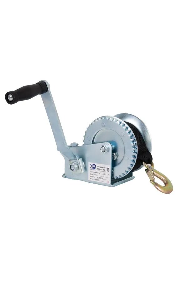 1001264 Лебедка ручная TOR ЛФ-1200 (FD) г/п 0,54 т длина ленты 10 м