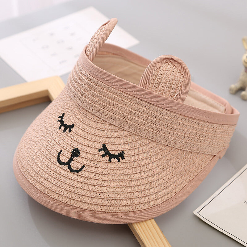 Детский пустой цилиндр, летняя соломенная шляпа, козырек, шляпа от солнца, шапка ручной работы для мальчиков и девочек, пустая верхняя шляпа-антиприседание с козырьком