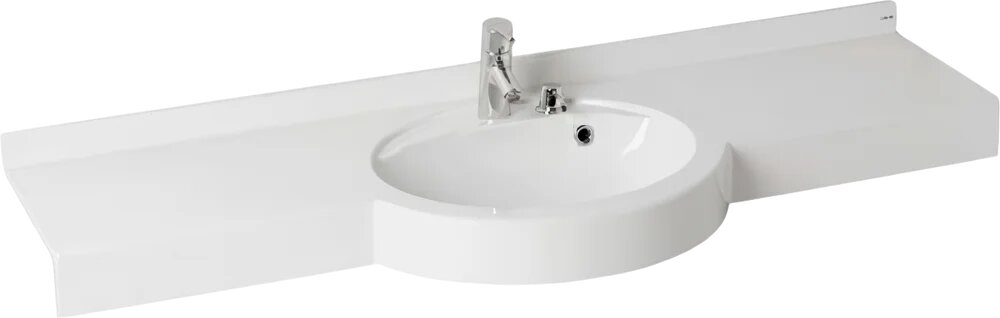 Мебельная раковина AQUATON Отель 150 подвесная, из искусственного мрамора, раковина для ванной, со сливом-переливом, белая, прямоугольная