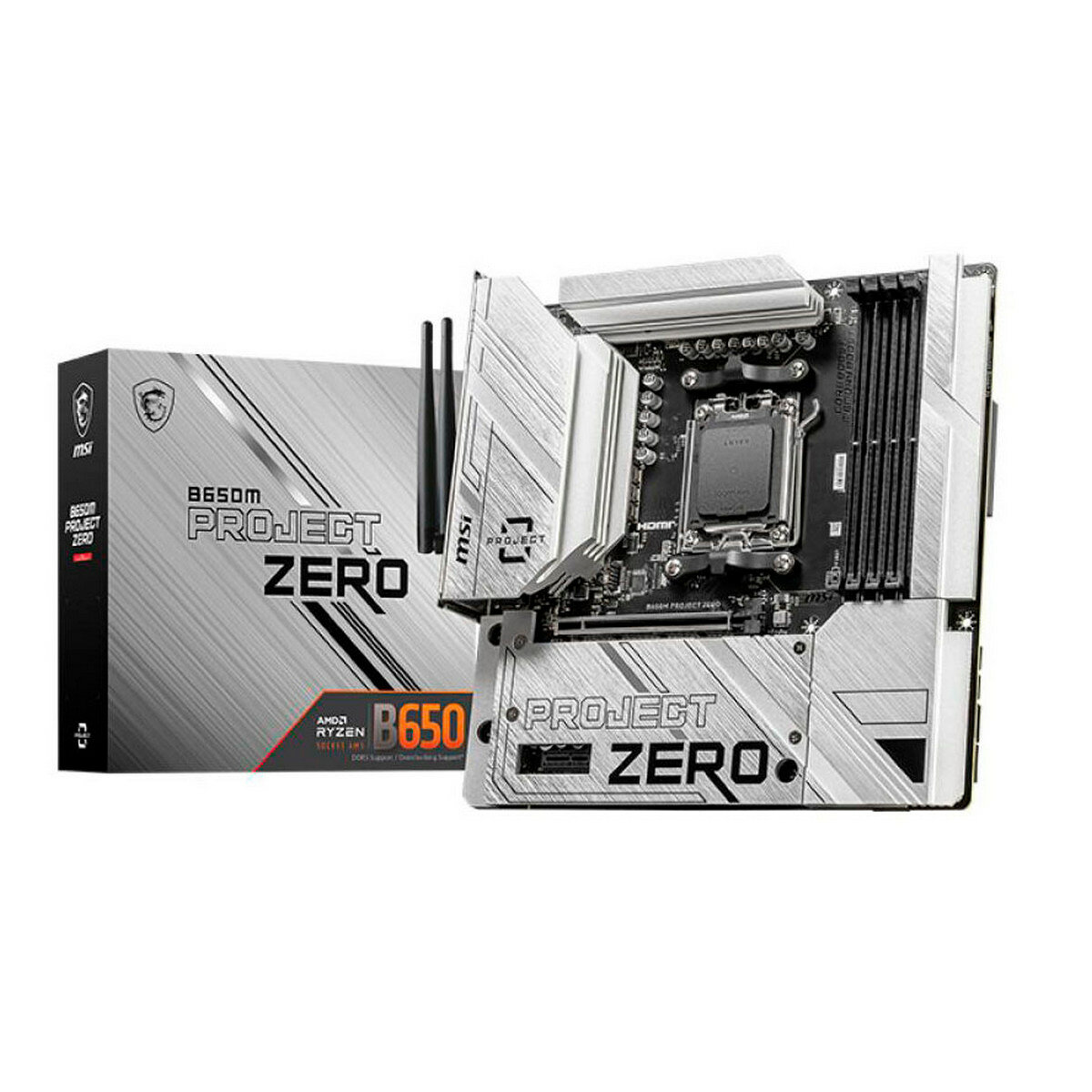Материнская плата MSI B650M PROJECT ZERO уц-3 B650, AM5, 4*DDR5, 1*PCIEx16, 1*PCIEx1, 2*M.2, 3*TypeC, 3*USB3.2Gen2, 4*USB3.2Gen1, 6*USB2.0, 4*SATA3.0, 2.5G, DP, HDMI, M-ATX, RTL