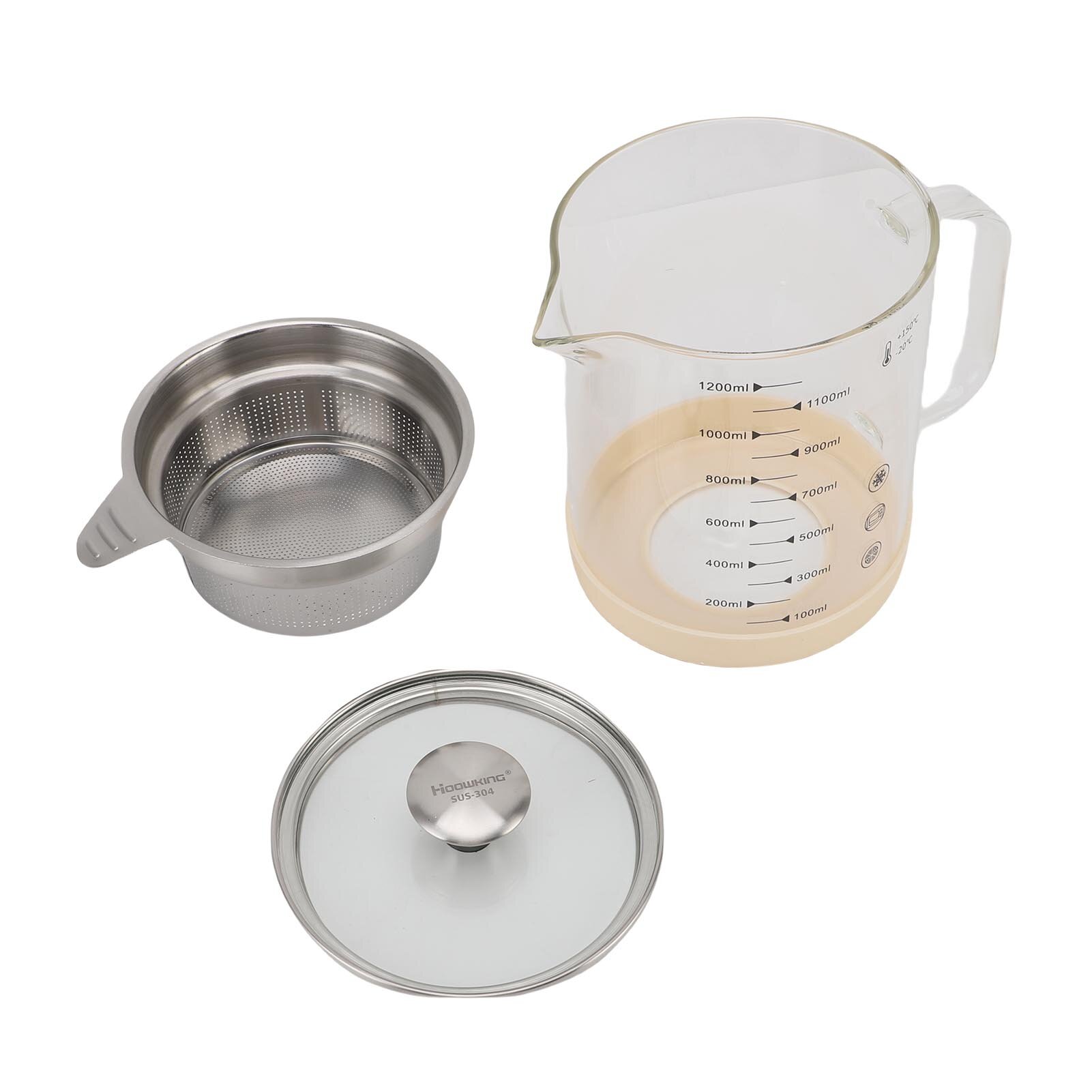 Массовая гошка с масляным ситом многоцелевой боросиликатный стеклянный масла банка с тонким сетчатым фильтром для фруктовых напитков соевые листья чая с молоком S 1200 мл