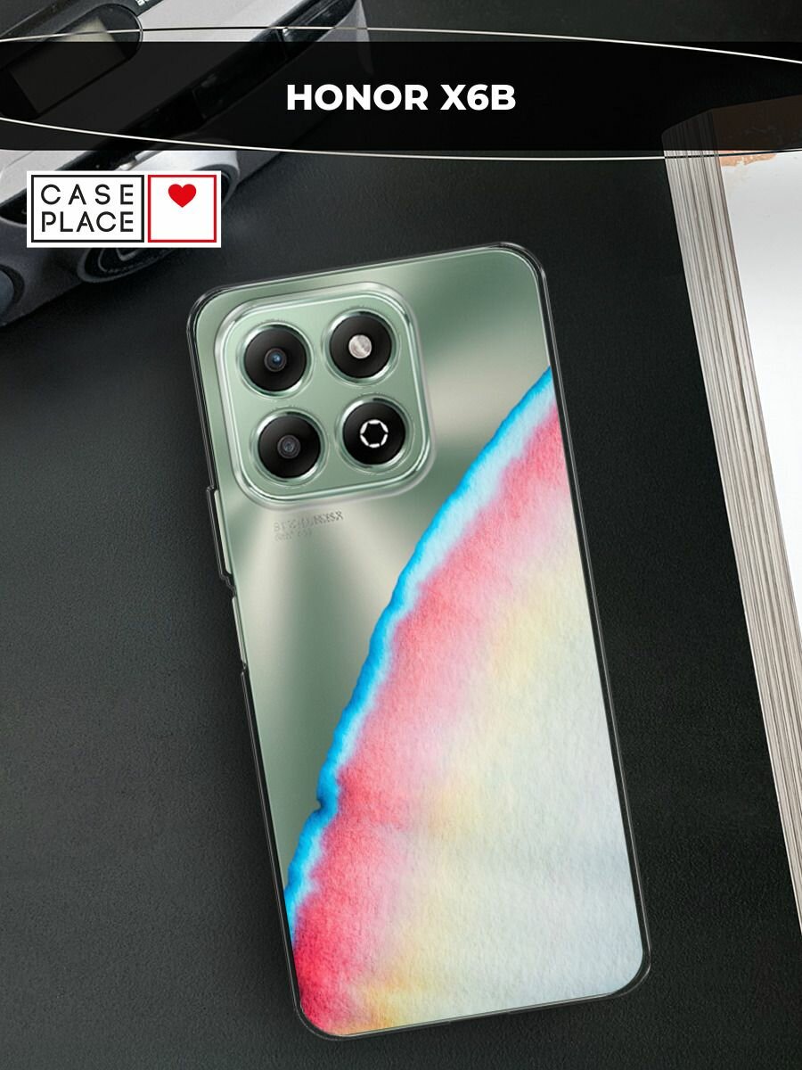 Чехол на Honor X6b / Хонор X6b с принтом Слияние красок, прозрачный
