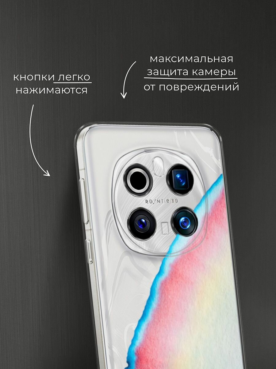 Чехол на Honor Magic 7 Pro / Хонор Мэджик 7 Про с принтом Слияние красок, прозрачный — фото 1