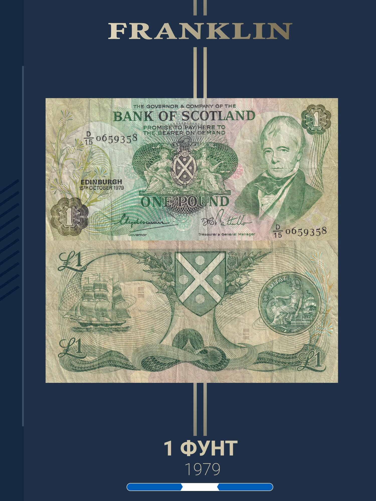 Банкнота Шотландия 1 фунт 1979 год (F) Pick 111d.1