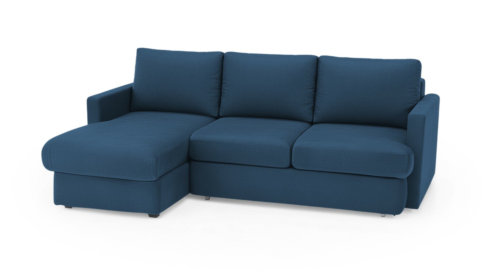 Диван с оттоманкой Стелф ЭКО Джинджер 22 (м371) NEW 215x153x90 см, синий , еврокнижка Фиеста в наличии