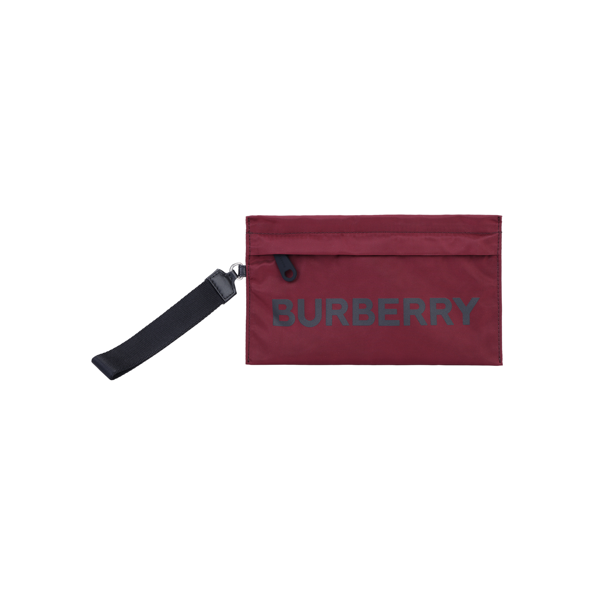 Клатч женский Burberry нейлоновый бордового цвета (burgundy), компактный, стильный, для вечерних выходов, с цепочкой