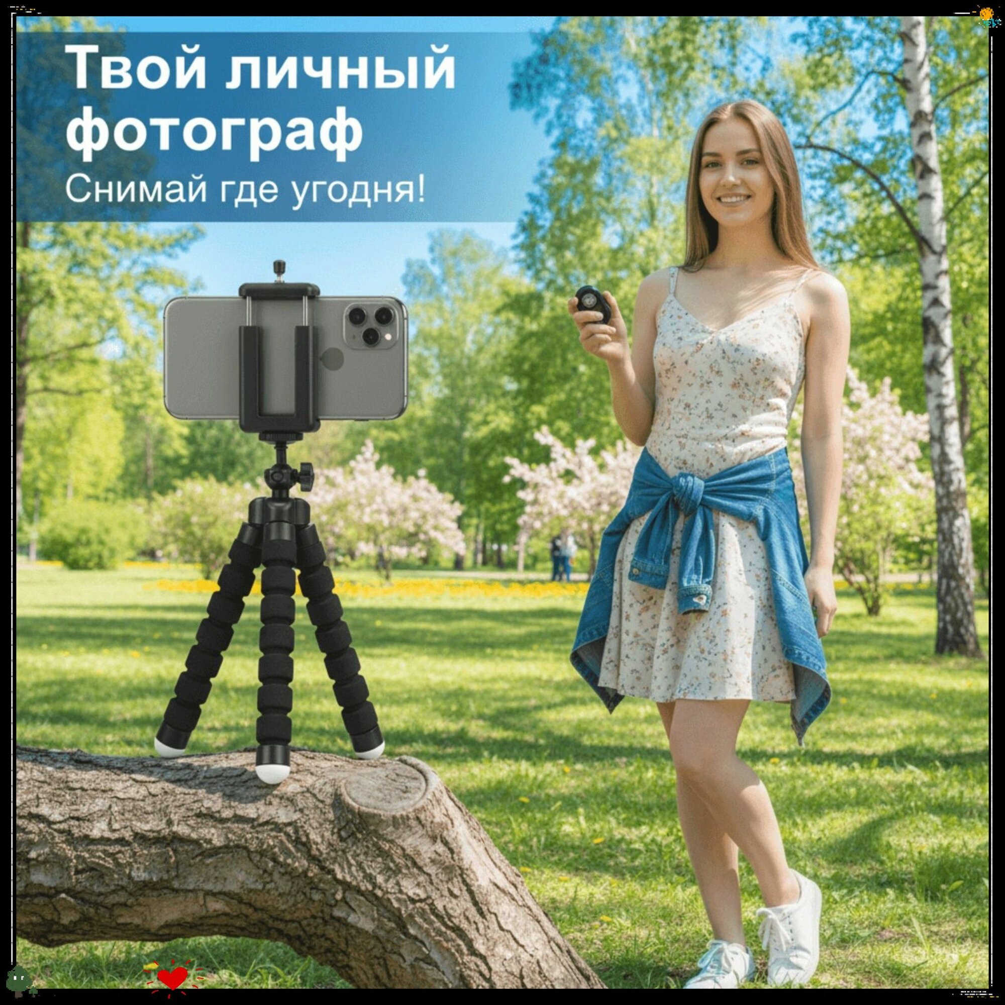 Гибкий штатив-осьминог для телефона с Bluetooth пультом, универсальный трипод-держатель для смартфона, для съемки видео, влогов, для айфона и андроид