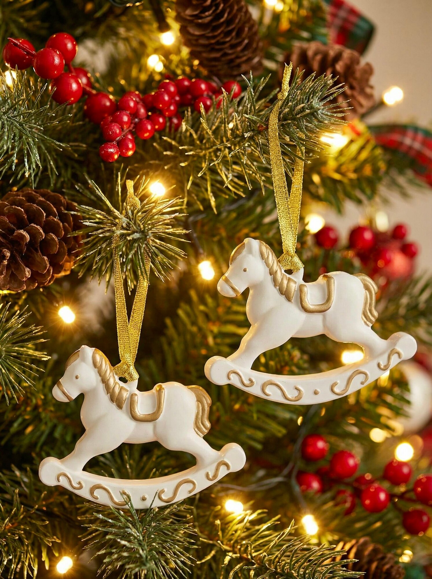 Елочные игрушки "Лошадки" набор, 2 шт; Ёлочные украшения набор