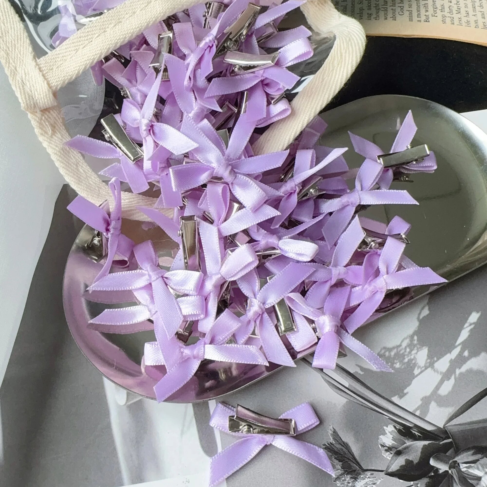 CUTE BOWS Банты для девочек FJ123 Сиреневый, 10 pieces, FJ123-4