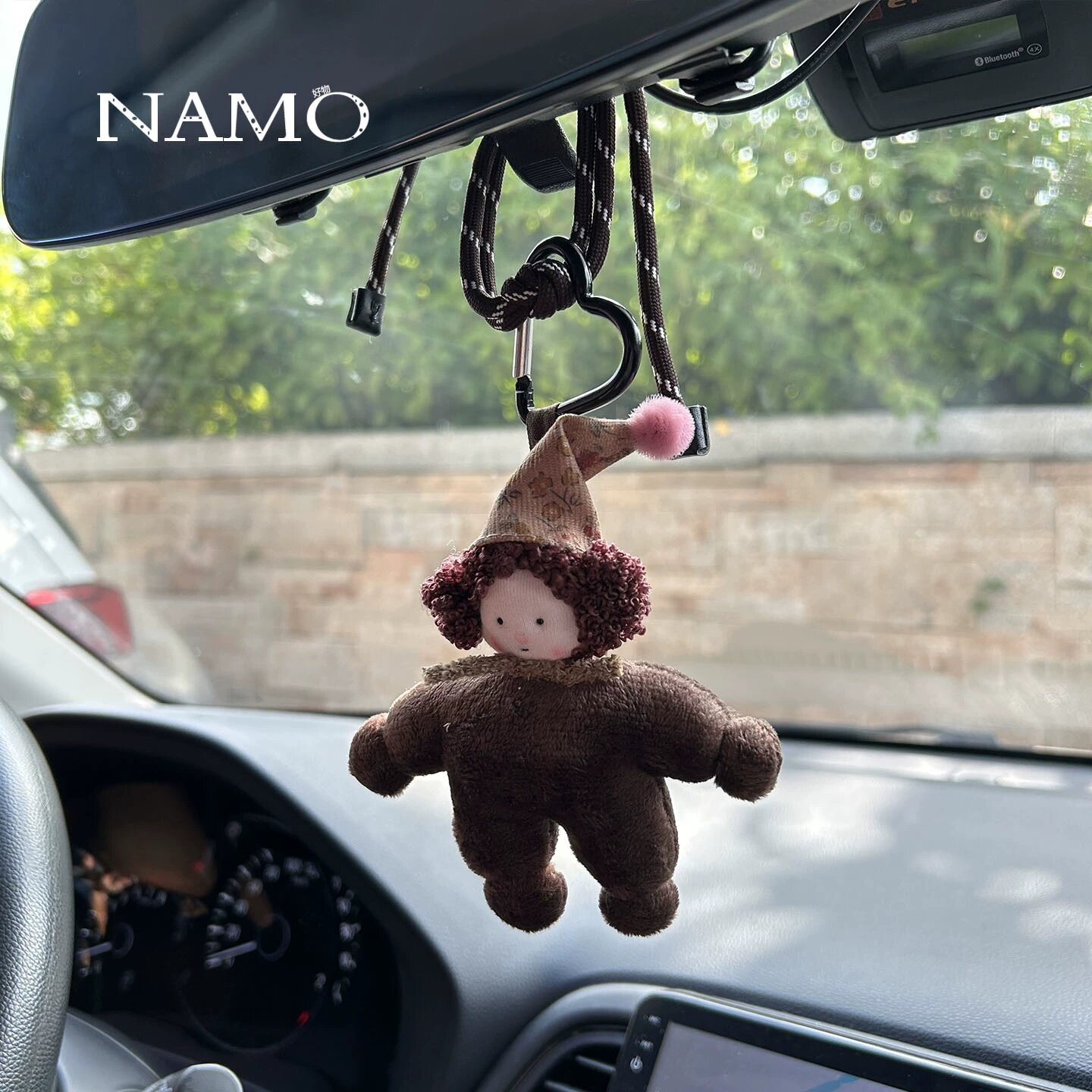 Коричневый плюшевый волосяной мишка автомобильный подвесной декор для зеркала заднего вида, брелок для интерьера авто