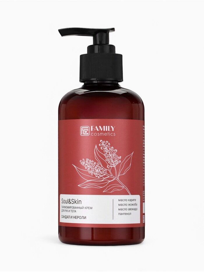 Крем для рук и тела Family Cosmetics парфюмированный Soul&Skin сандал и нероли, 285 мл