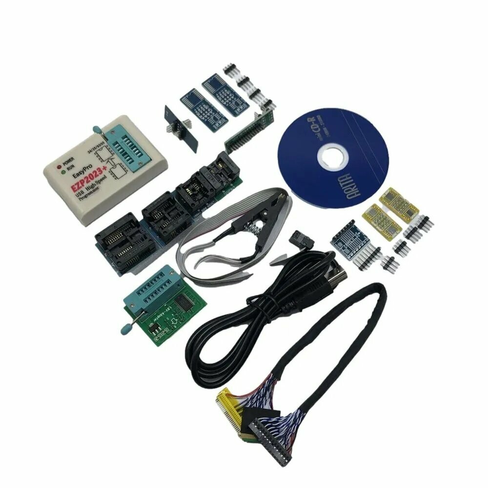 EZP2023 USB SPI программатор полный комплект + 12 адаптеров