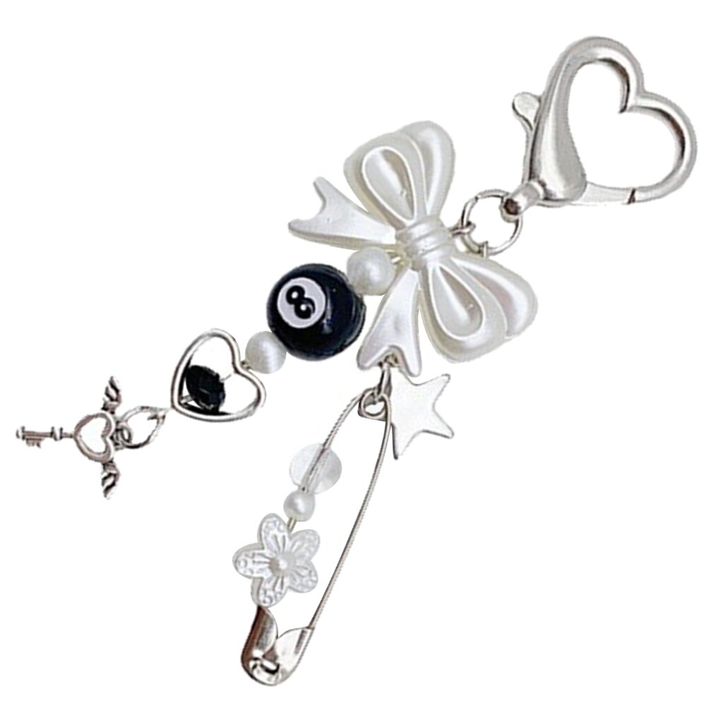 Элегантный брелок для телефона с подвесом в форме бабочки и сердцем из бисера