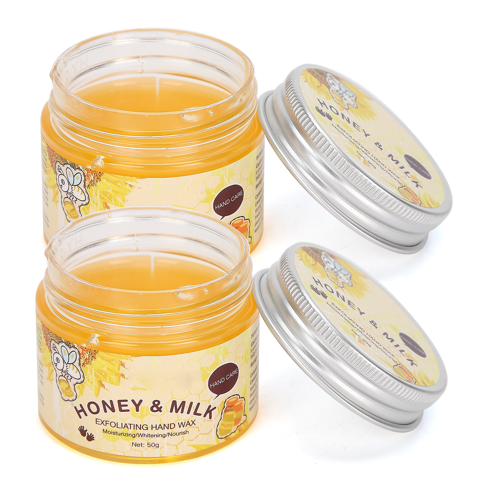 2шт восковая маска для рук медовое молоко увлажняющий отшелушивающий воск для рук отбеливающий питательный воск 50 г