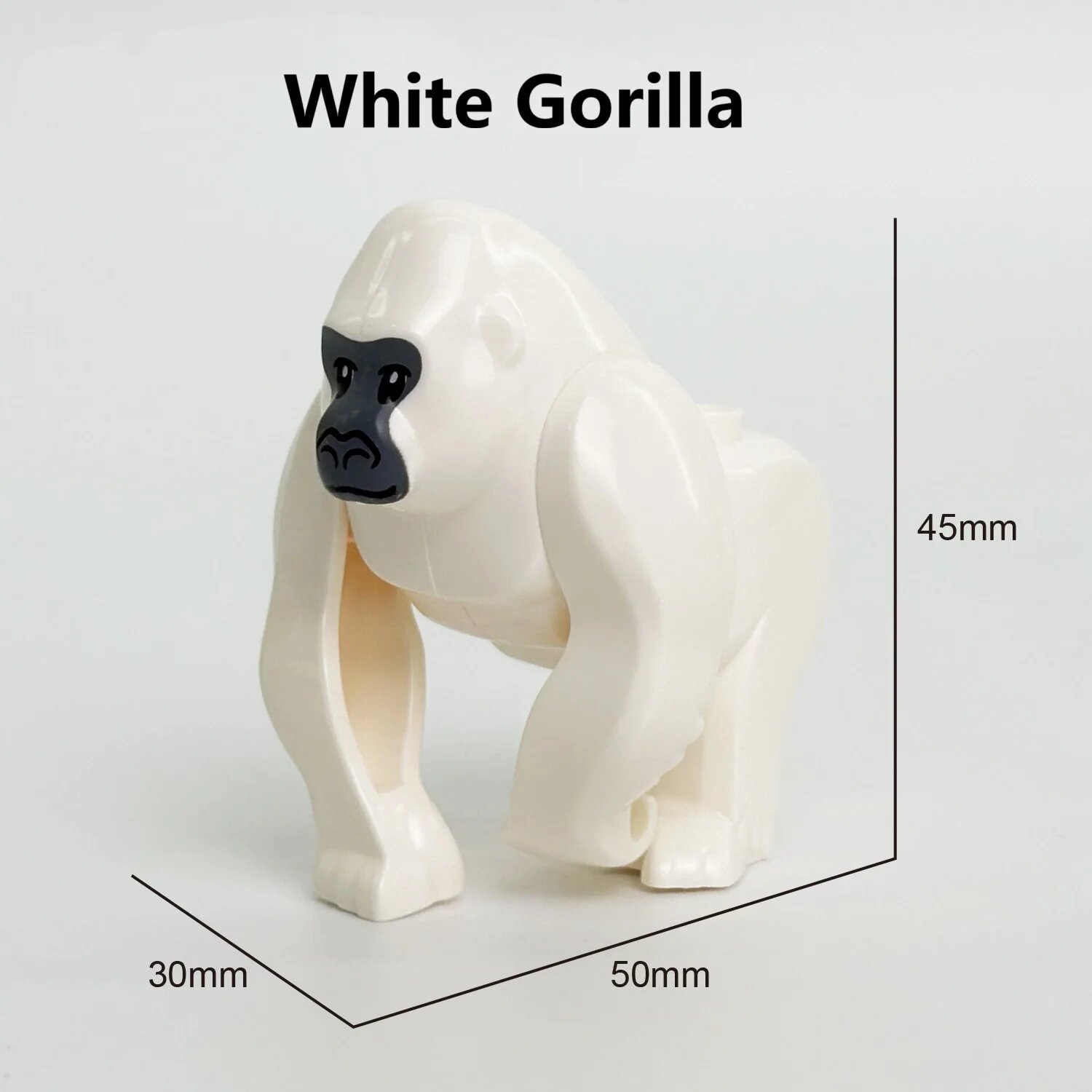 Белый LEGO Gorilla, 45x30x50 мм