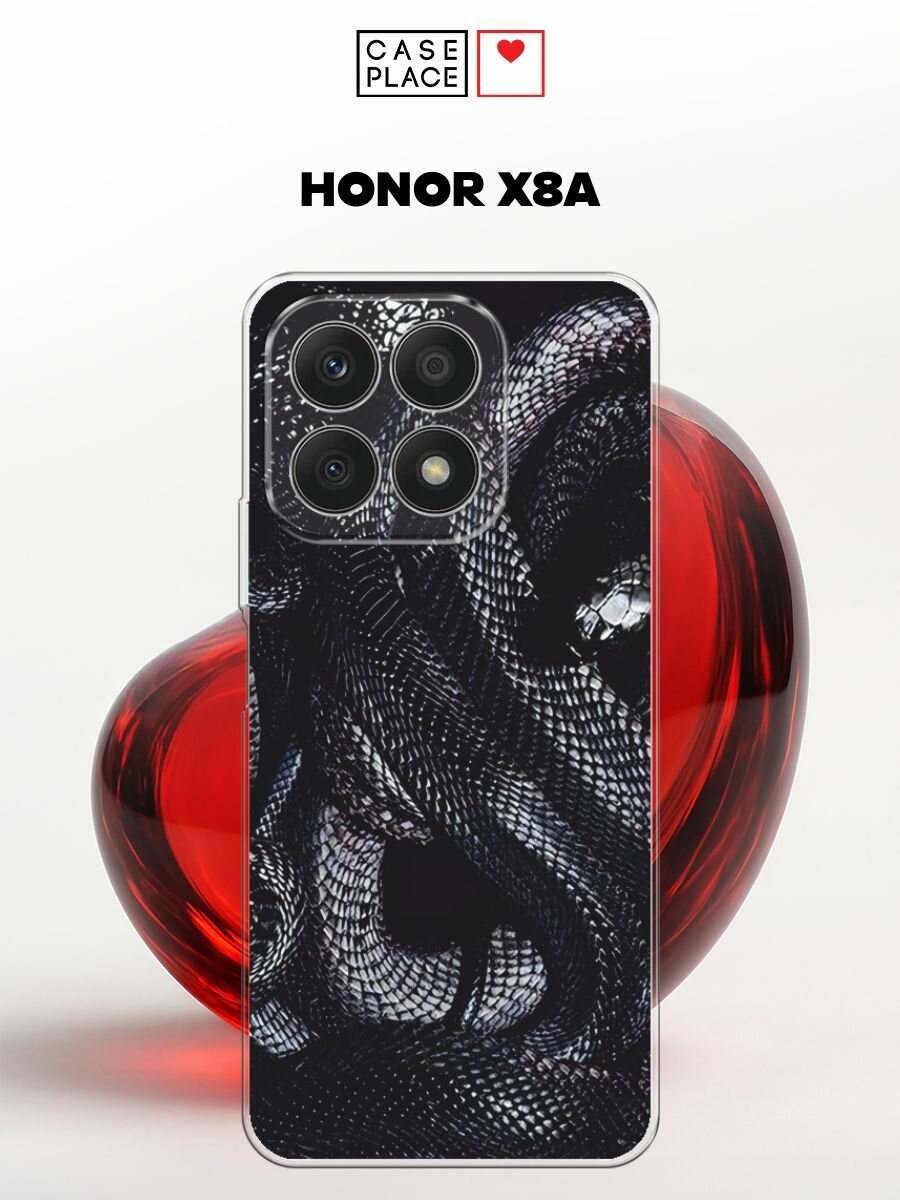 Силиконовый чехол на Honor X8A / Хонор X8A с принтом Темные змеи