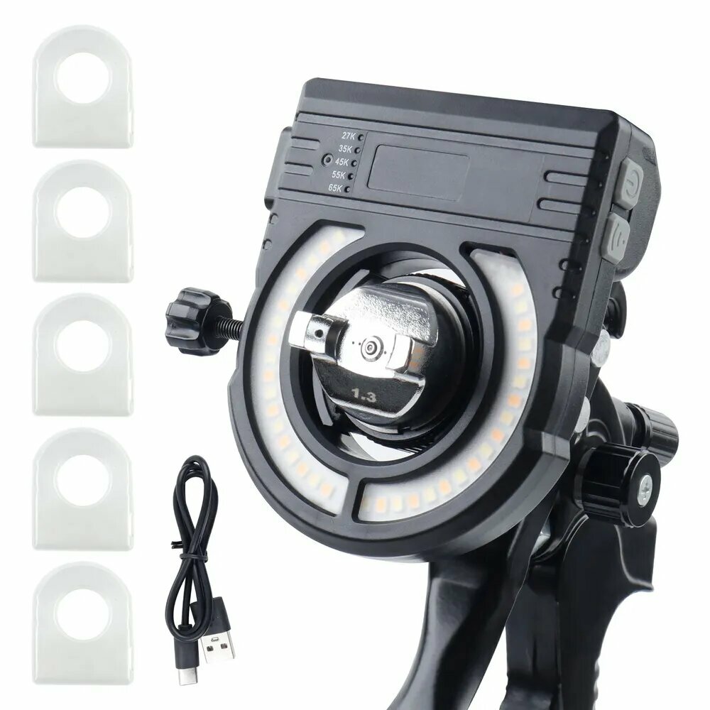 Фонарь для краскопульта универсальный, в комплект входит кабель передачи данных и 5 сменный абажур.