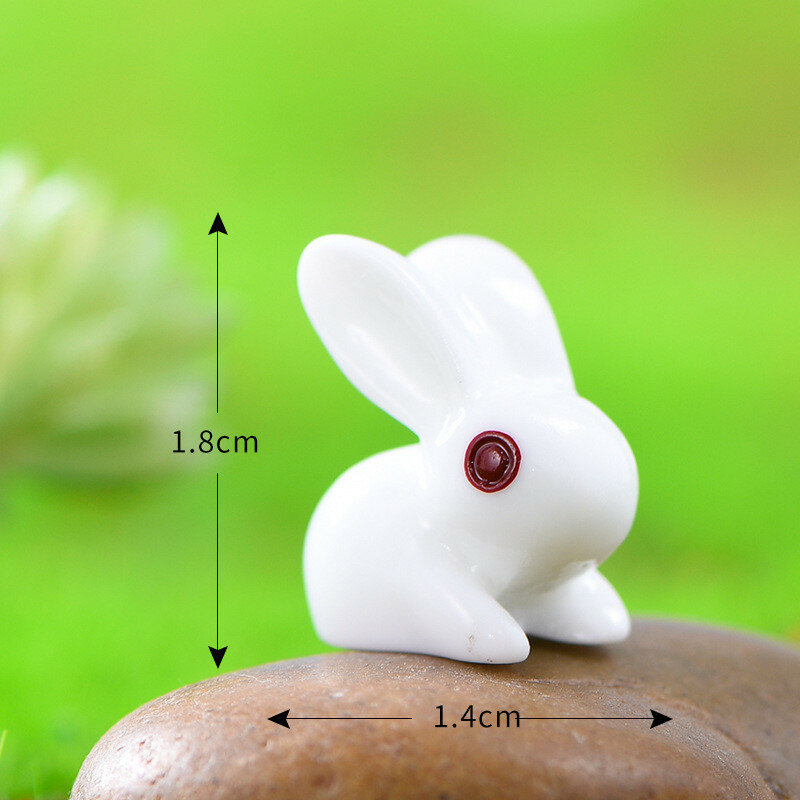 Украшение whimsical resin rabbit для diy миниатюрных пейзажей и сказочных садов, белый