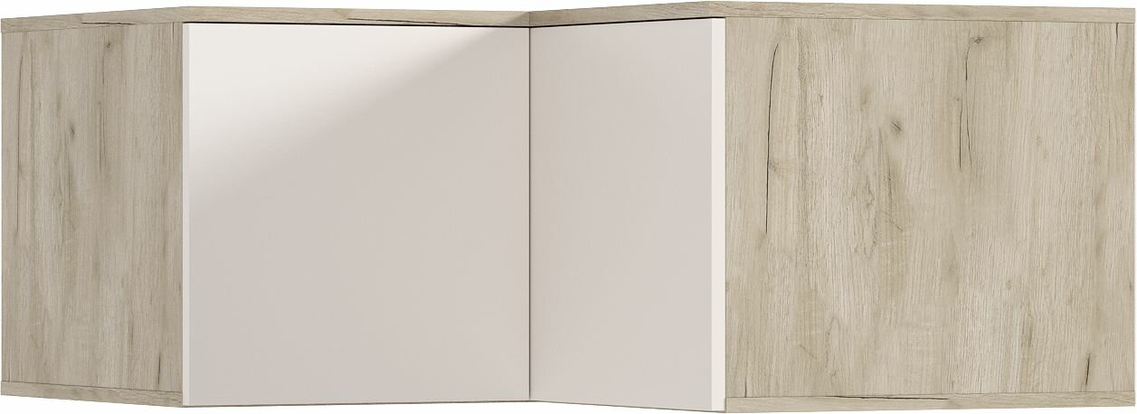 Норд Антресоль угловая (Кашемир/Дуб крафт серый) 906х418х906 МИФ