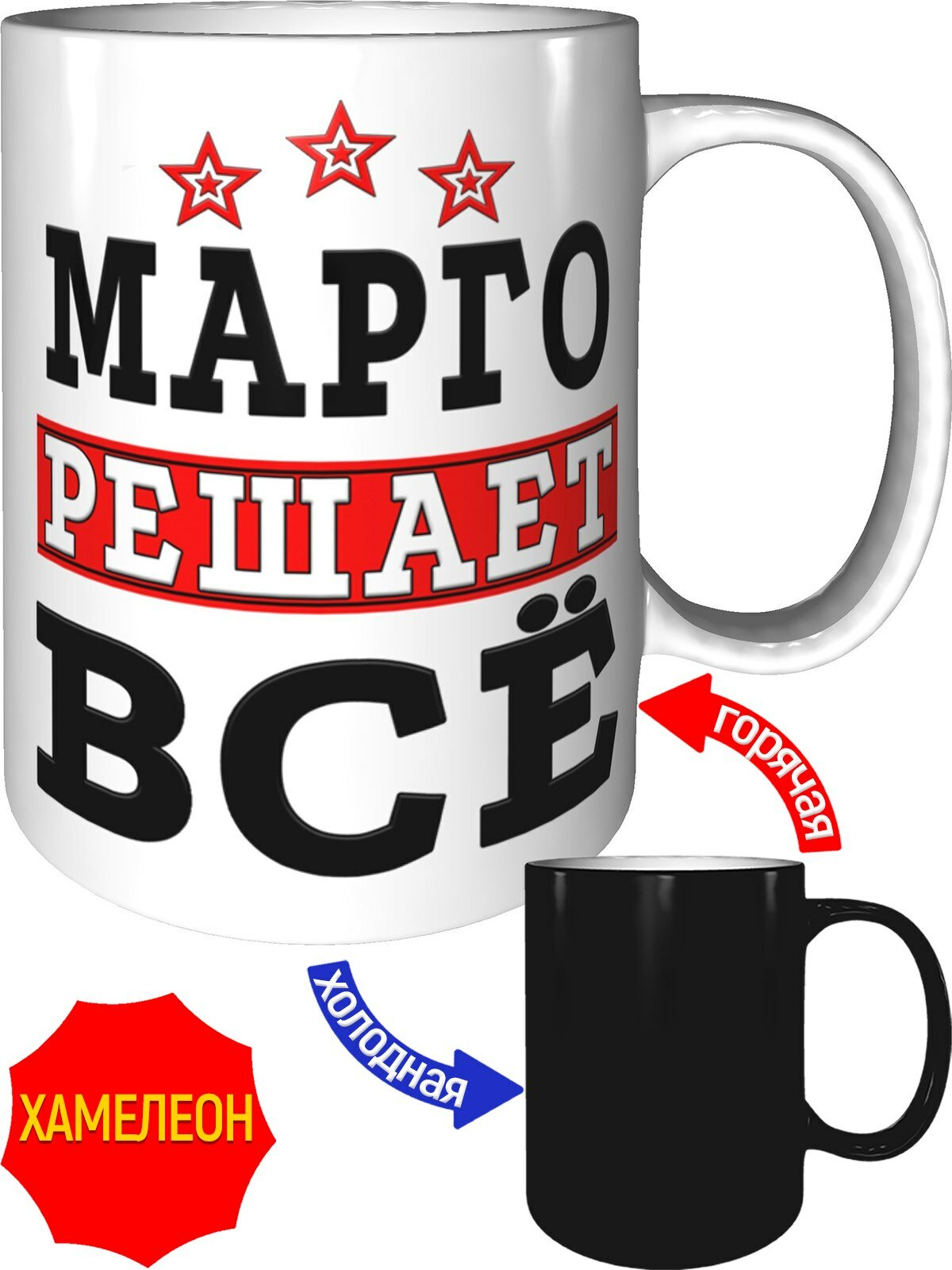 Кружка Марго решает всё - хамелеон, керамическая, объем 330 мл.