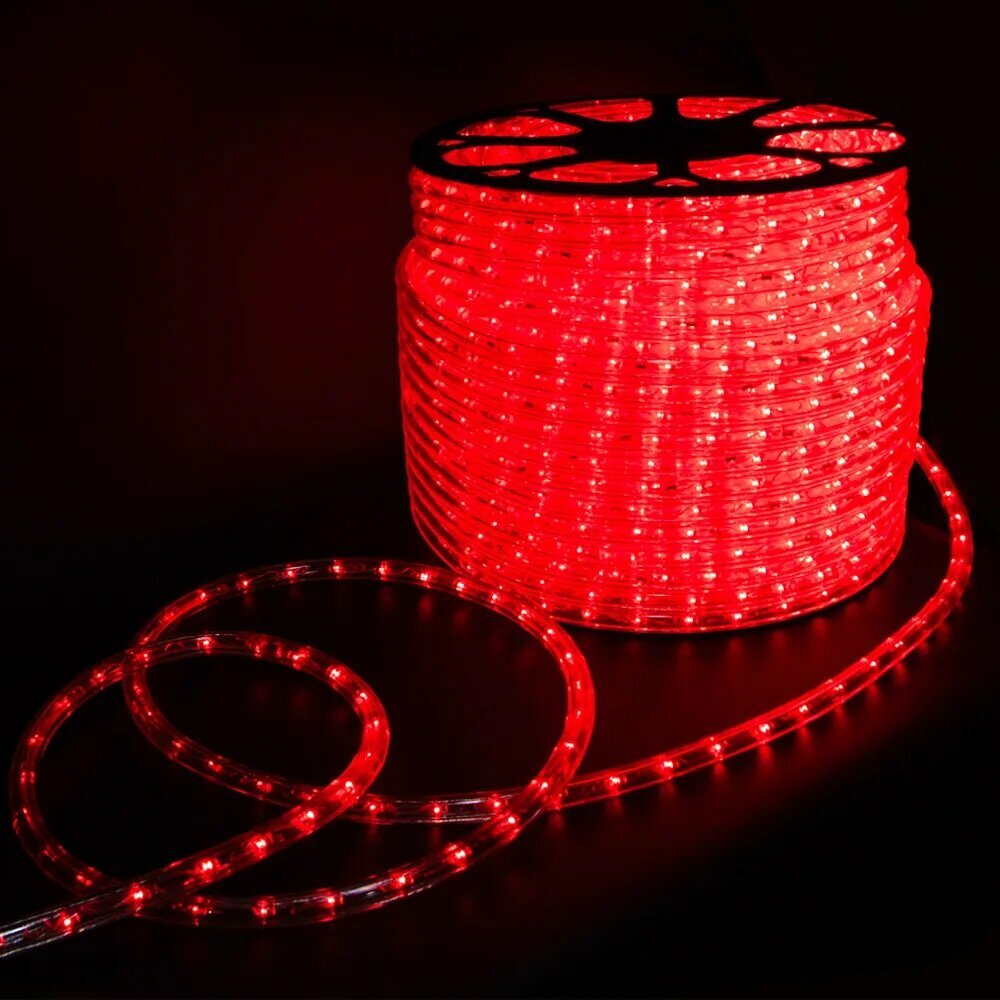 Светодиодный дюралайт ShopLEDs Светодиодный дюралайт 2-х жильный, красный, кратность резки 1 метр, диаметр 13 мм, 220 В,100 м