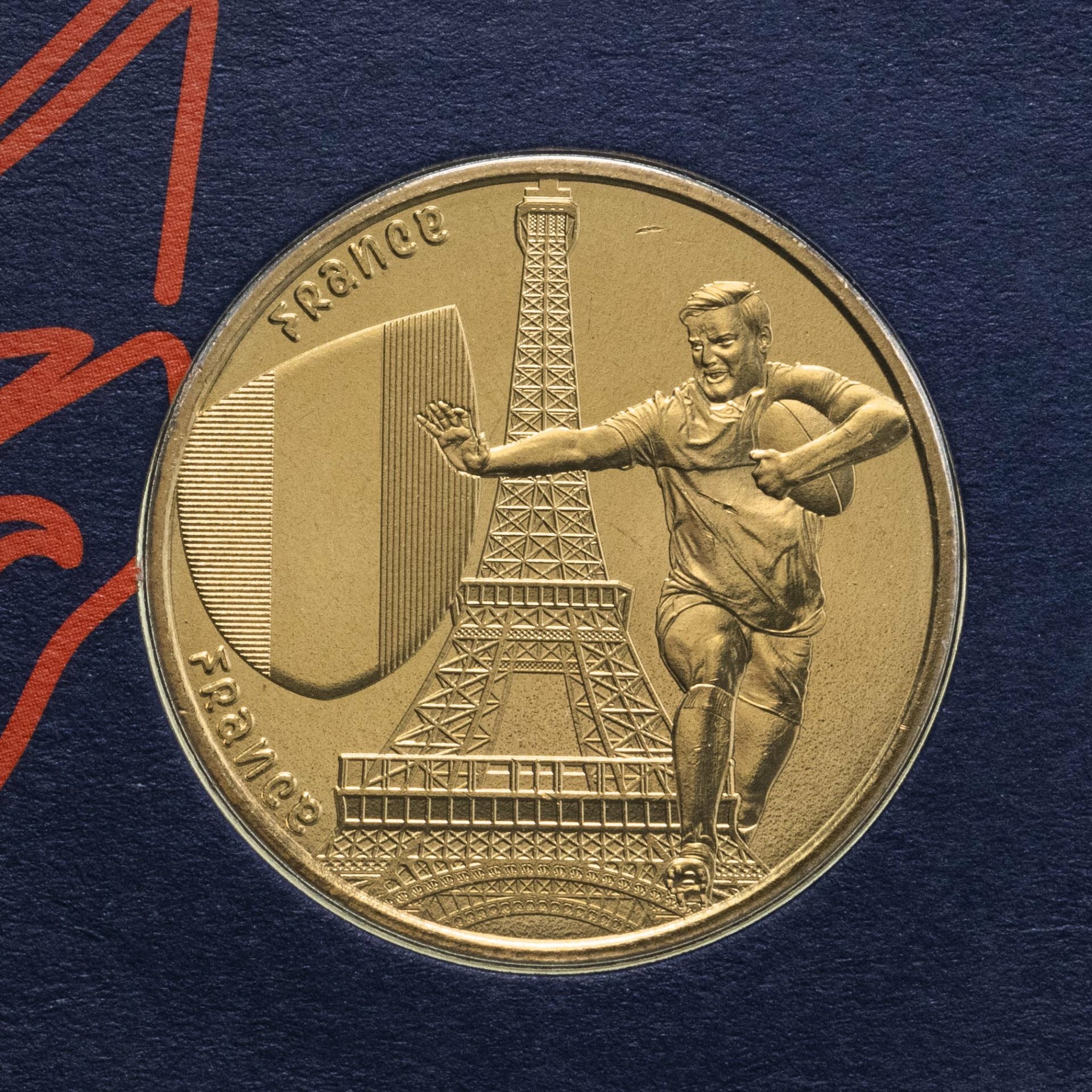 Франция 1/4 евро euro 2023 Чемпионат мира по регби 2023 - Сборная Франции, Латунь, в сохранности UNC