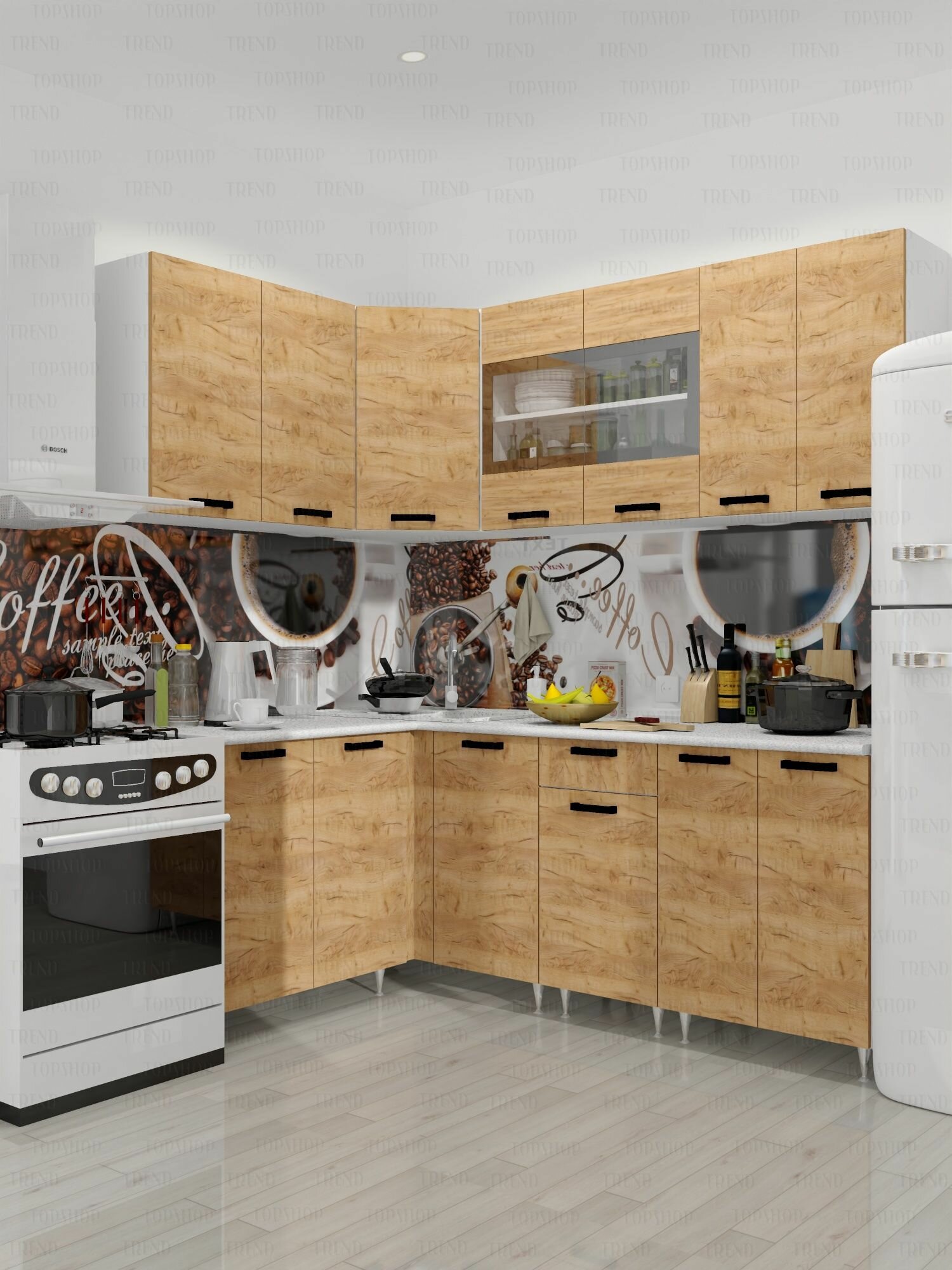 Кухонный гарнитур 140х200 см, Крафт /Антарес