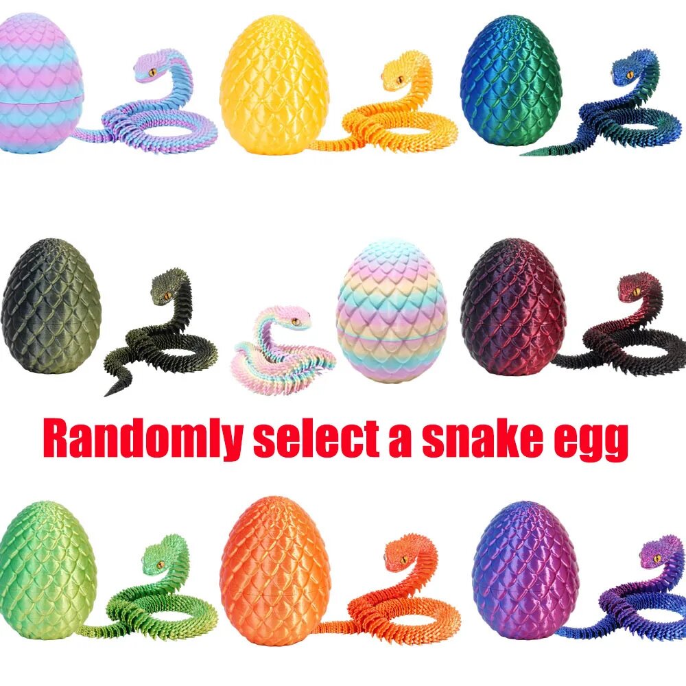 Яйцо змеи 3D-печатное, цвет Random-1pcs, набор