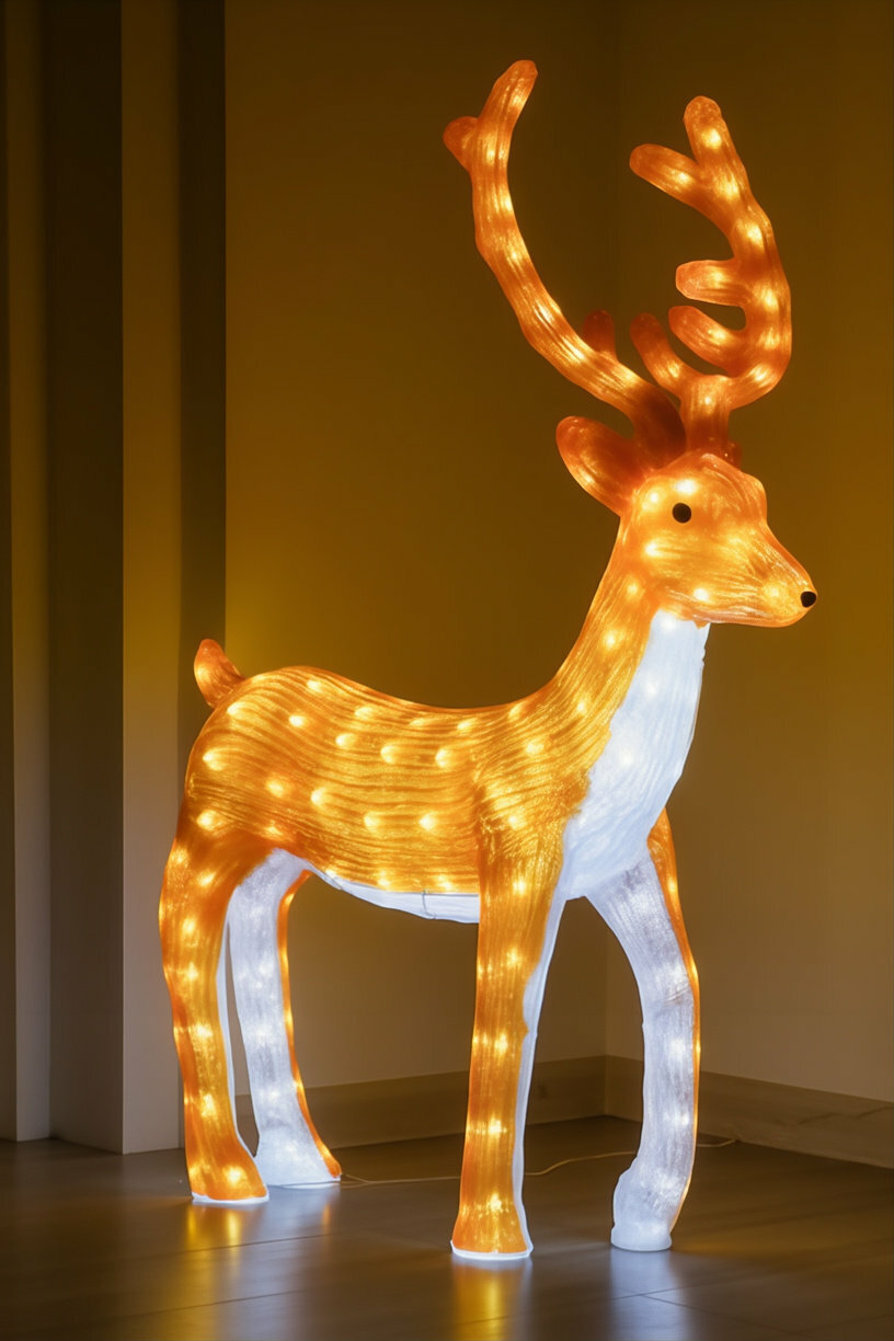 Светящаяся фигура олень гарет, акрил,160 холодных белых LED-огней,110 см, уличный, Winter Deco 4080215