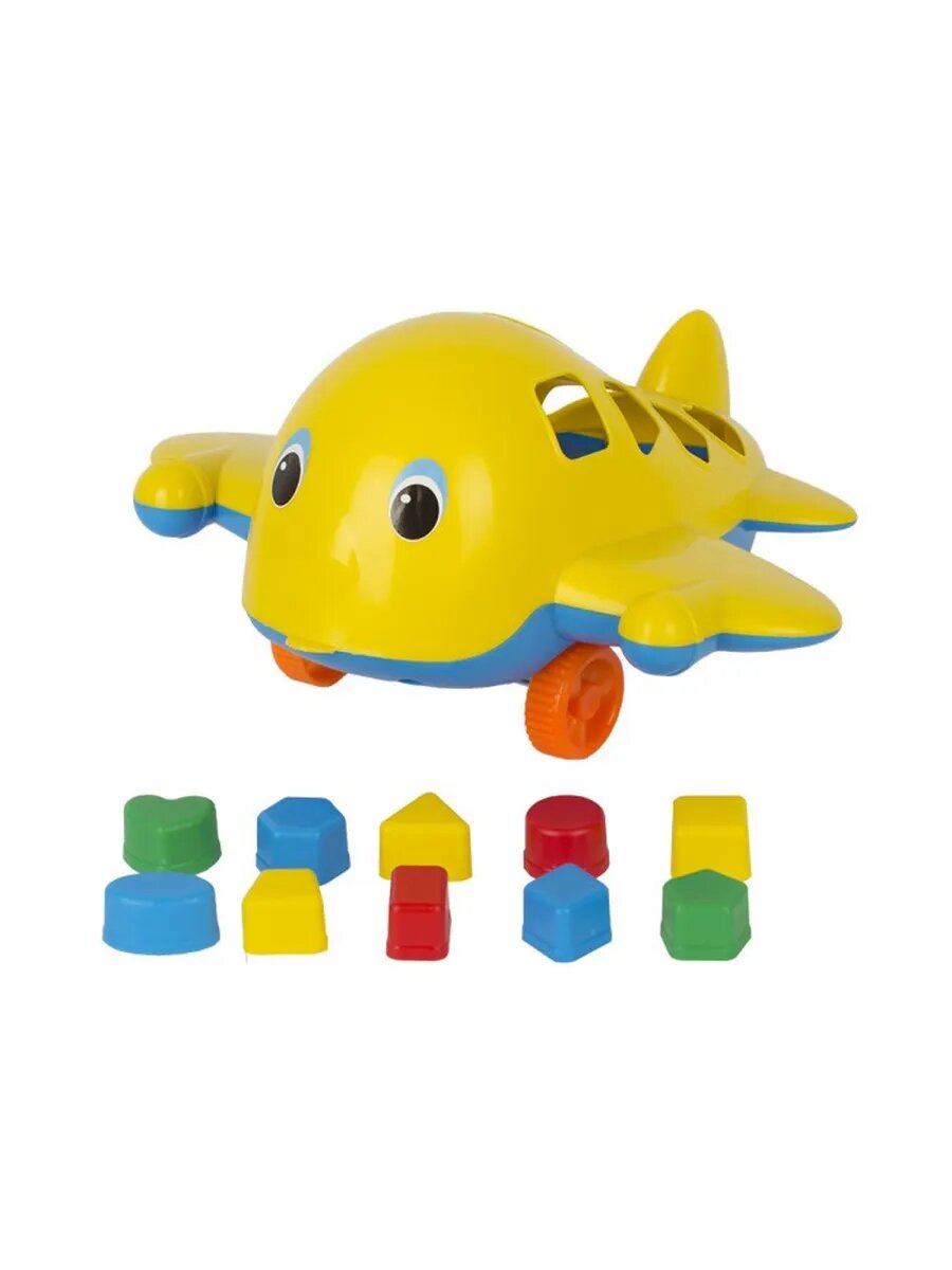Игрушка Самолет /Кит/ с 10 логическими фигурами 28,5 см (в