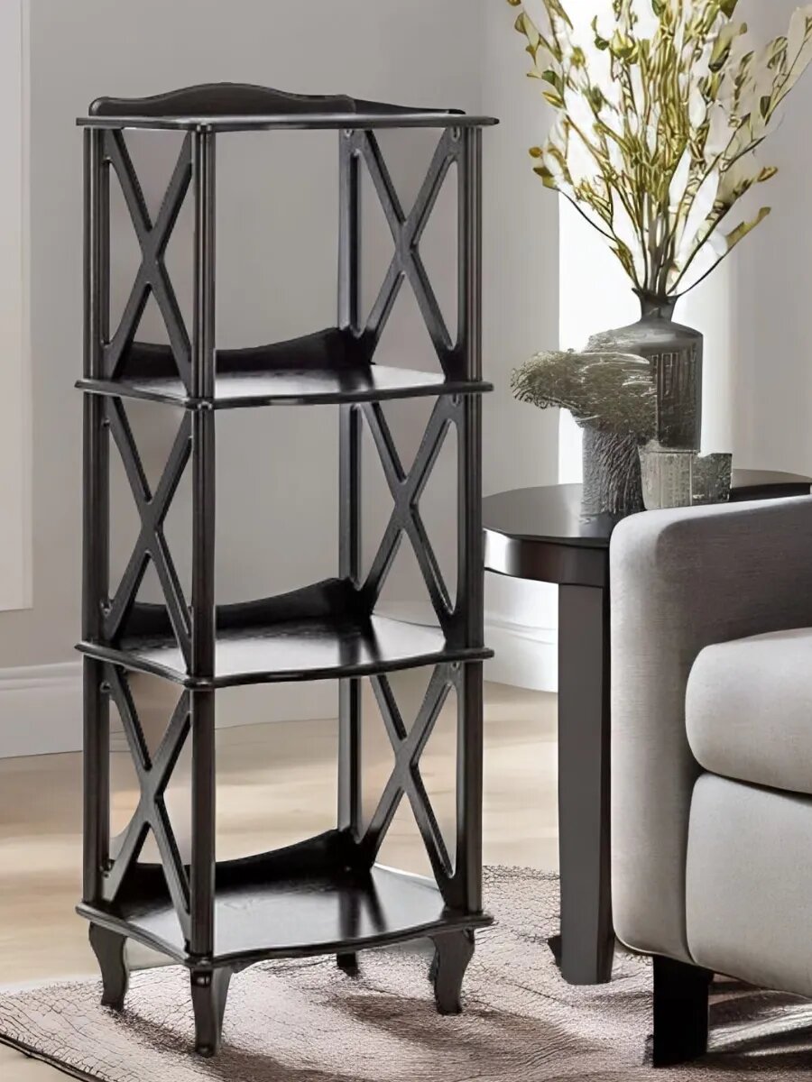 Этажерка-стеллаж K-Home Джульетта-3, с тремя ярусами, цвет венге