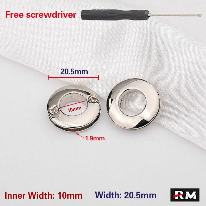 Люверсы с винтом из сплава, серебристые 20.5 мм, 2 шт, универсальная застежка для сумок, одежды, обуви и головных уборов, прочная металлическая фурнитура для DIY и ремонта