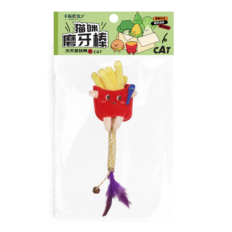 Игрушка для прорезывания зубов для кошек, плюшевая милая игрушка-котенок для самостоятельных развлечений, прочная и