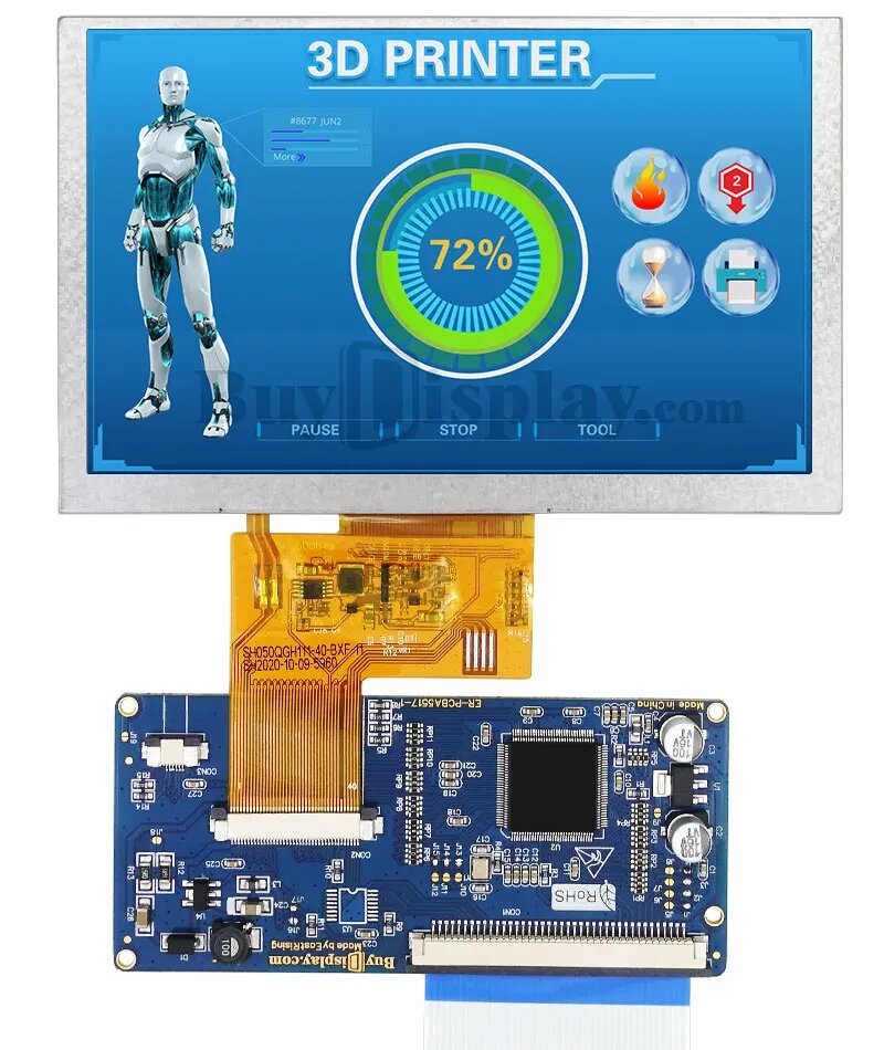 Недорогой 5-дюймовый проект ЖК-дисплея Arduino 800x480 Дополнительная емкостная или резистивная сенсорная панель